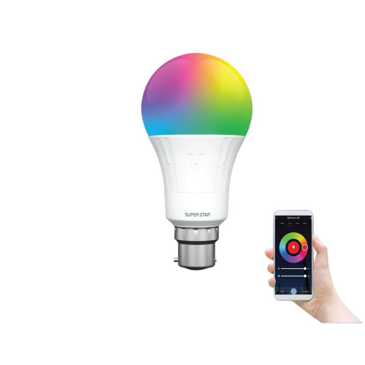 Smart LED Bulb 12 Watt B22 (Pin) Multicolor Light WiFi App Controlled ...