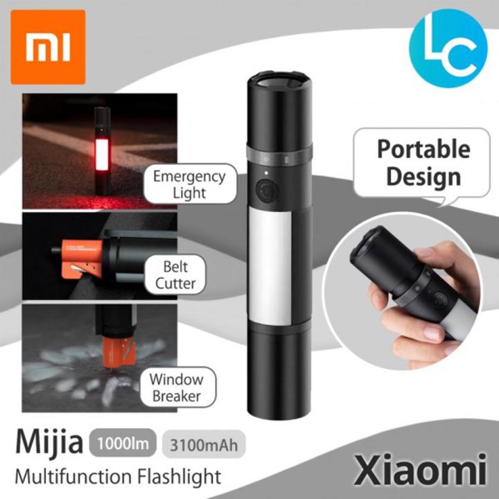 Xiaomi Mijia Multi-function LED Flashlight Zoomable Ultra Bright Torch Window Breaker Safety ...