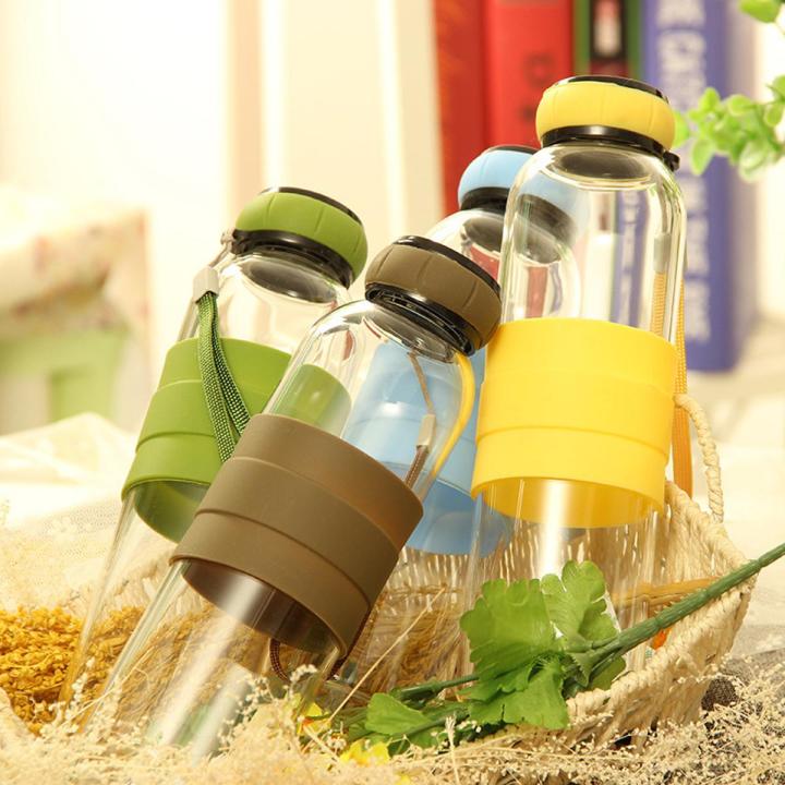 Fashion Glass Water Bottle Heat Resistant Anti-scalding Drinking ...