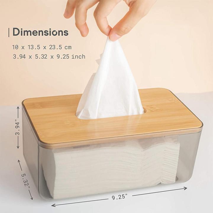 2X Minimalist Tissue Box Cover Holder, Modern Transparent Rectangular ...