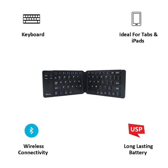 Mini Folding Bluetooth keyboard Rechargeable For Mobile And PC | Daraz ...