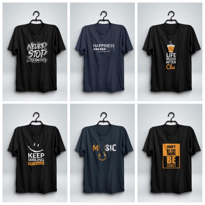 6 Combo T-Shirt For Man| Half Sleeve T Shirt For Men | T-Shirts For Men ...