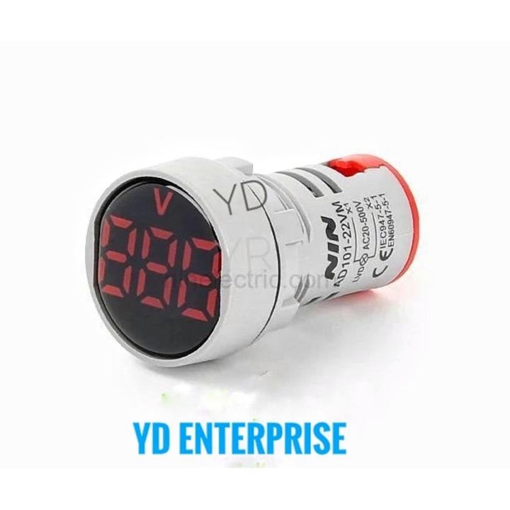 AC60-500V Mini AC Voltage Meter LED Digital Display 22MM AD16 type ...