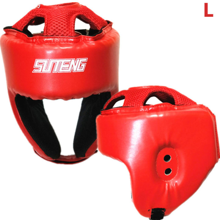 PU Leather Head Protection Mask Adjustable Boxing Protective Gear ...