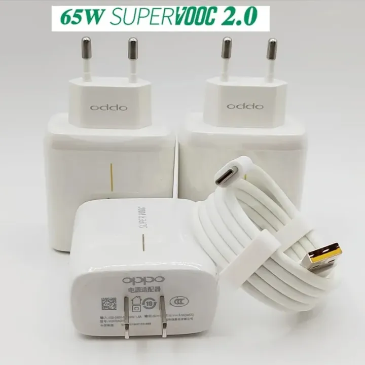 For OPPO 65W Supervooc2.0 Fast Charger Adapter 6.5A Type C Cable For ...
