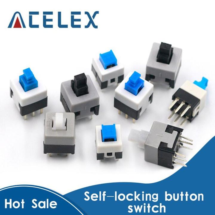 5Pcs- Momentary 6 Pin Push Button Square 8x8x12mm 6Pin DIP 0.1A 30V DC ...