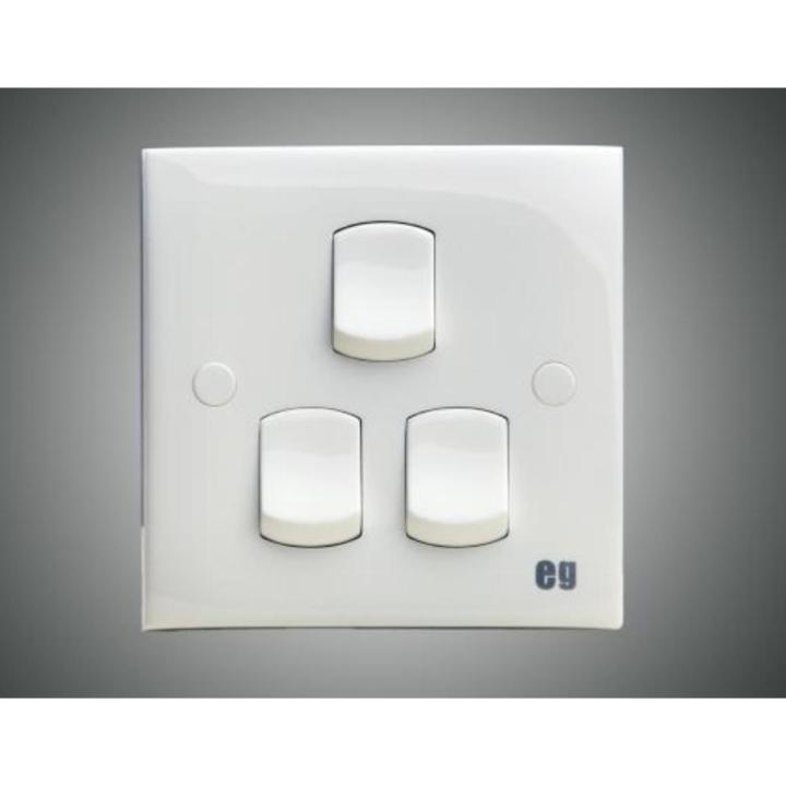 Energypac EG Series 10A 3 Gang Electrical Wall Switch 3Gang | Daraz.com.bd