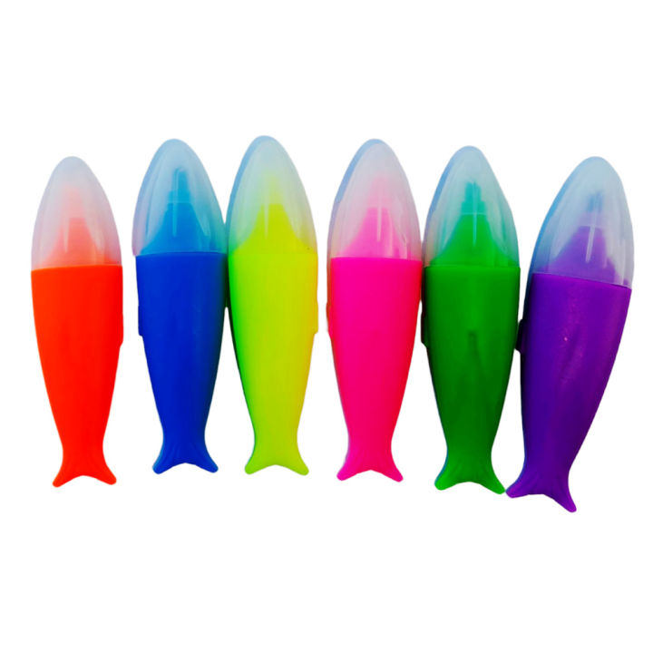 Fish Shape Mini Highlighter Pens, 6pcs Cute Small Highlighter Markers ...
