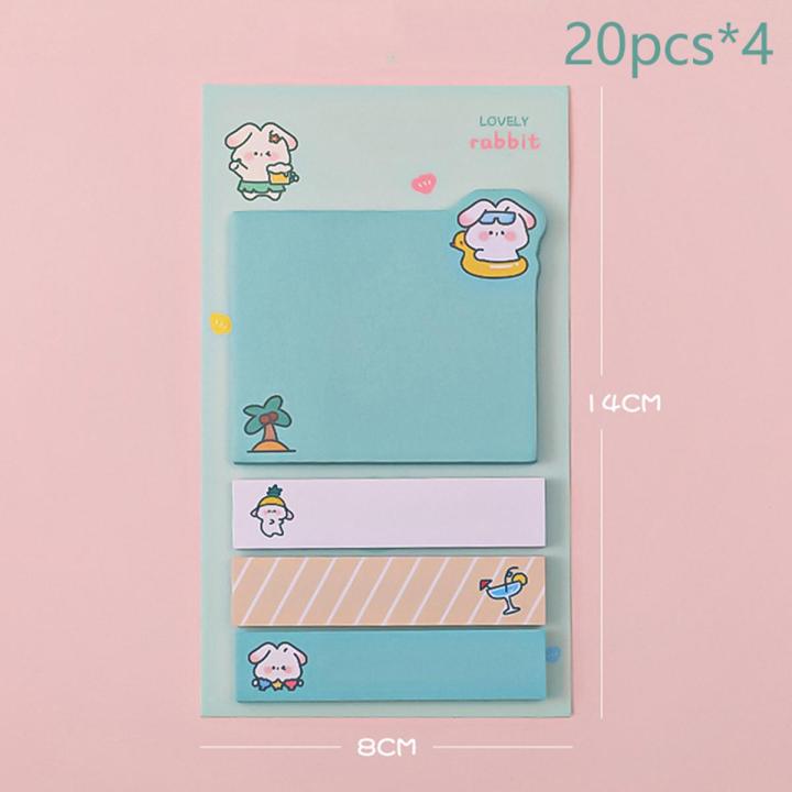 Cartoon Memo Pad Rabbit Sticky Note Stickers Decal Scrapbooking DIY ...