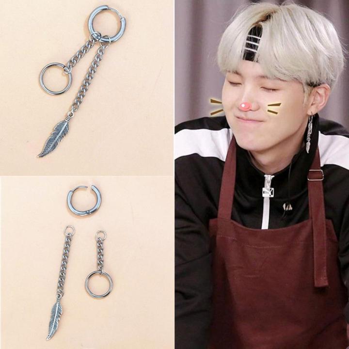 Kpop BTS V Earring Tassel Long Chain Earring Jewelry steel earrings ...
