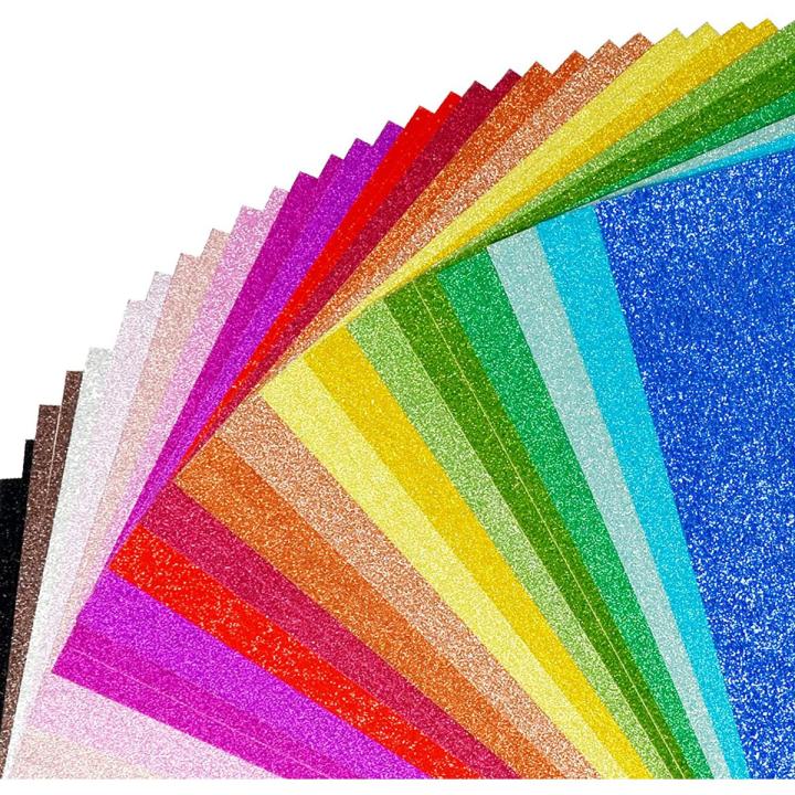 3 pcs Multi Color A4 Size Glitter Foam Sheet Paper Sticky Back Adhesive ...