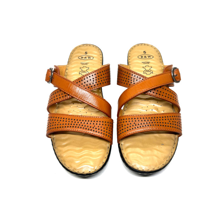 B&W Brown color Artificial Leather Belt Sandal for Ladies | Daraz.com.bd
