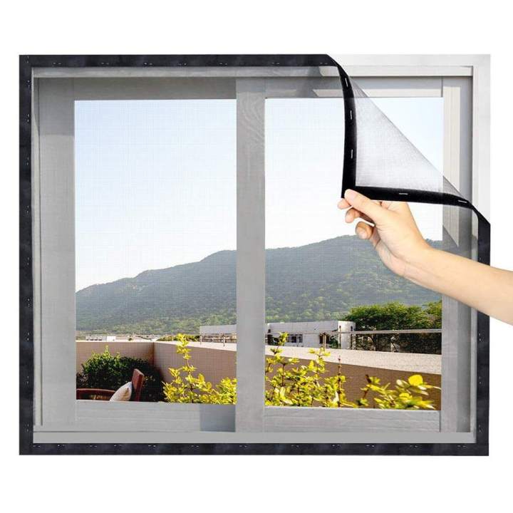 Upgraded Window Screen, Adjustable Mesh Screen DIY Window Net with Hook ...
