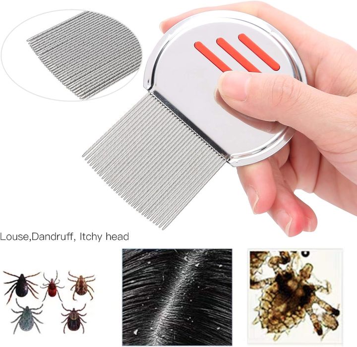 Head Lice Treatment Comb, Stainless Steel Lice Nits Treatment Comb ...