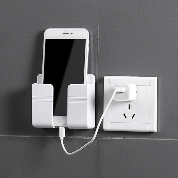 Wall Mobile Phone Holder Plug Phone Charging Stand Remote Control ...