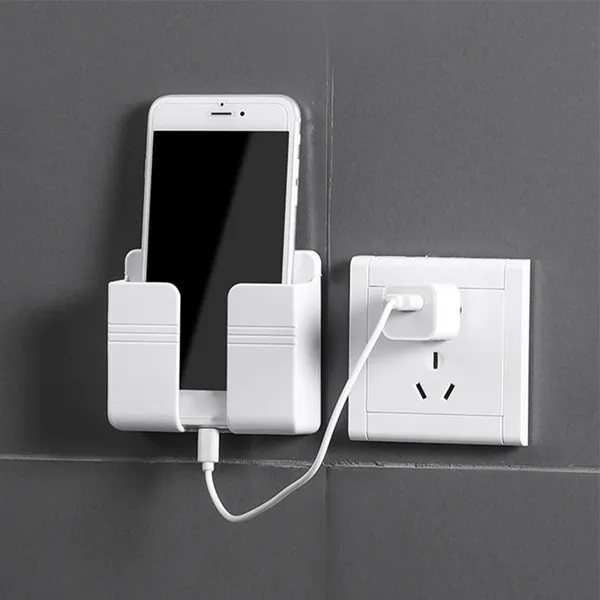 Wall Mobile Phone Holder Plug Phone Charging Stand Remote Control ...