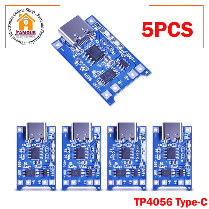 5pcs TP4056 Type-c USB 5V 1A 18650 Lithium Battery Charger Module ...