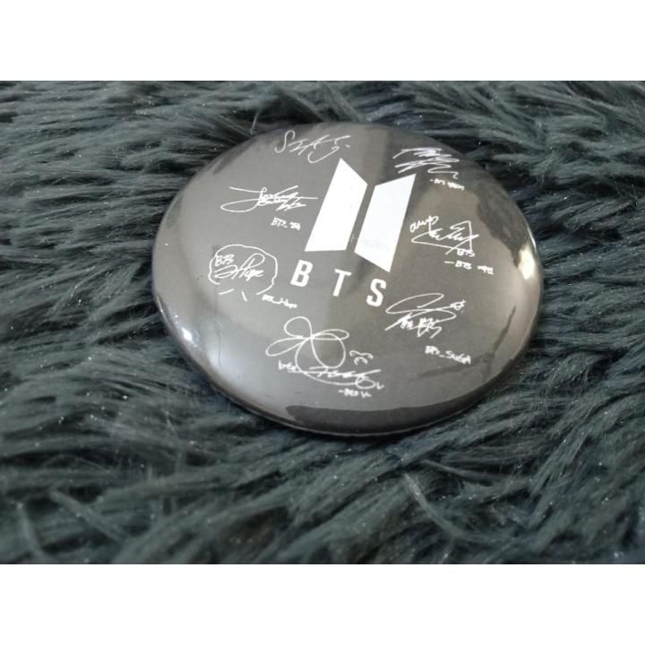 BTS Group Autograph Chest Pin Badge Brooch with BTS logo | Daraz.com.bd