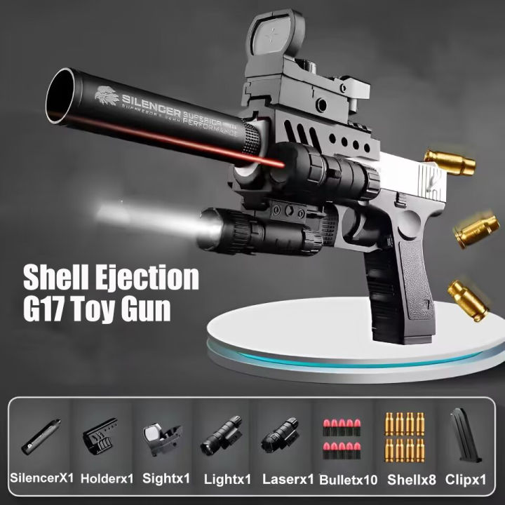 Upgrade Shell Throwing Toys Gun Ejection G17 Handgun Soft Darts Airsoft ...