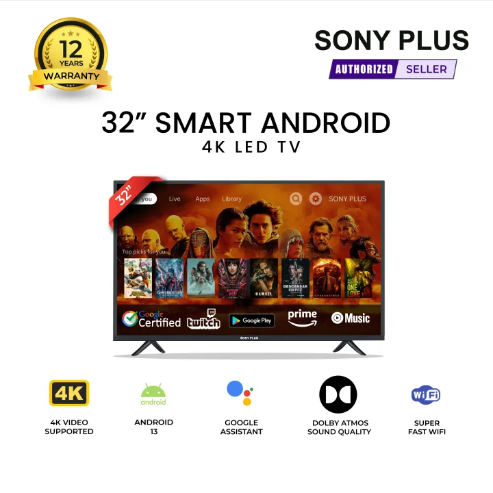 Sony Plus 32 inch Smart LED TV Wi-Fi Full HD 4K Supported Android Television | Daraz.com.bd