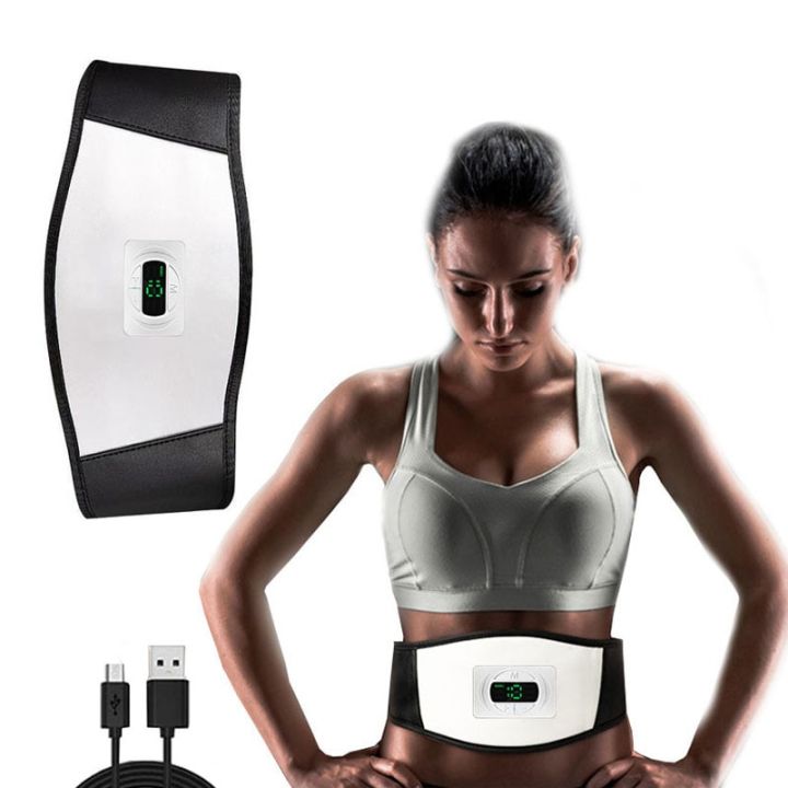 EMS Abdominal Toning Belt Muscle Stimulator Vibration Abs Trainer LCD ...