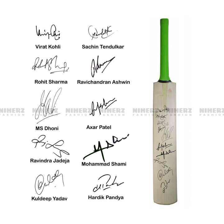 Signature And Autobiography Cricket Bat Authentic Signatures of Indian ...