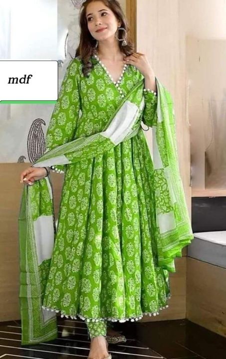 Cotton Fashionable stitched Gown designed long salwar kamez orna For ...