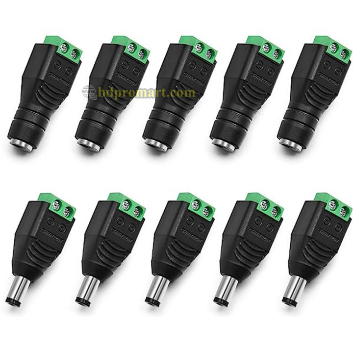 10pcs DC Power Connector Jack (5 x Male + 5 x Female) Power Connector ...