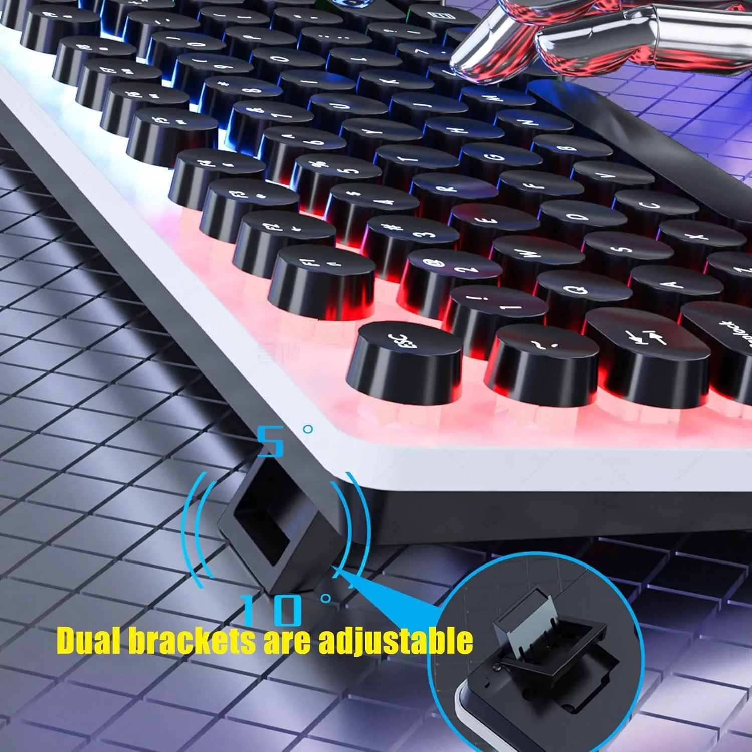 [GT] Mechanical Gaming Keyboard, 104 Keys USB Wired Computer Keyboard ...