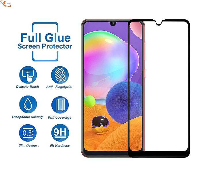Samsung Galaxy a31 Full Screen Edge to Edge Tempered Glass 5D/11D/6D ...