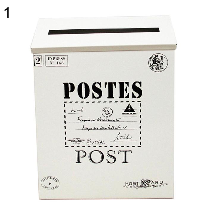 Retro Metal Wall Mounted Mailbox Bucket Newspaper Letter Box Post ...