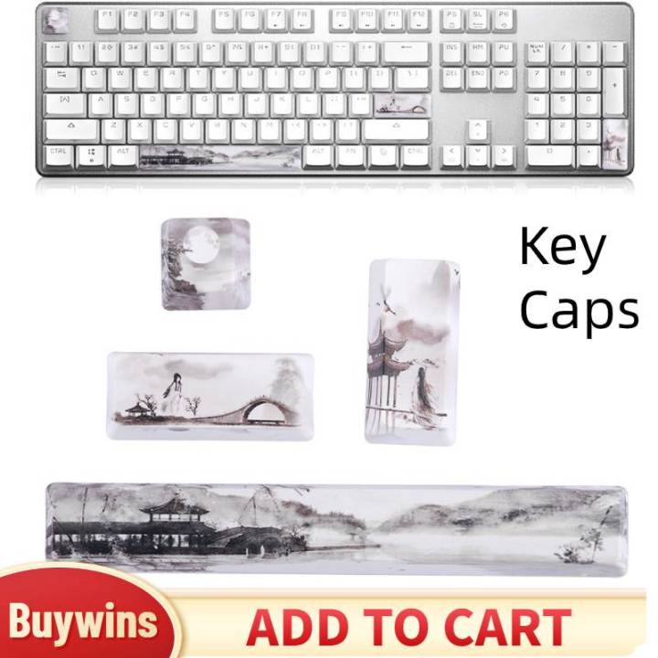 Keyboard Caps Landscape Pattern DIY Keycaps Space+ESC+Enter+Numpad ...