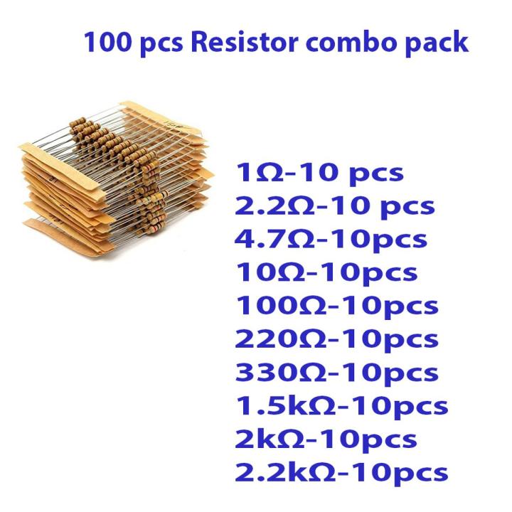 100 pcs Resistor combo pack | Daraz.com.bd