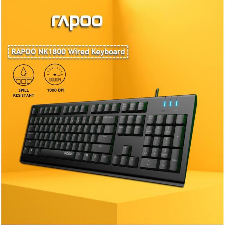 Rapoo Nk1800 Keyboard Spill Resistance Wired Usb Keyboard -Wireless Keyboard | Daraz.com.bd