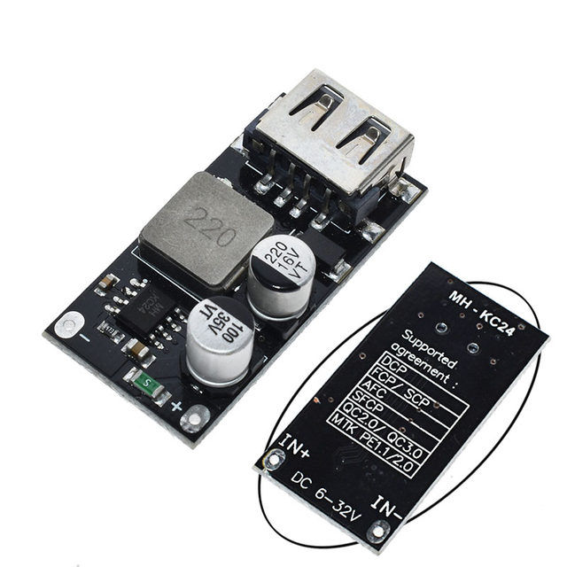 USB QC3.0 QC2.0 DC-DC Buck Converter Charging Step Down Module 6-32V 9V 12V 24V for Fast Charger ...