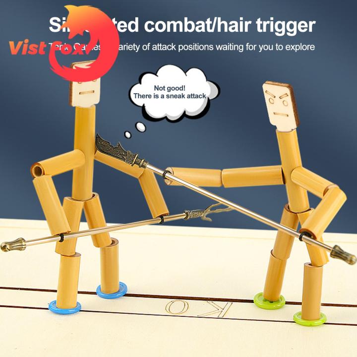 Bamboo Fencing Puppets Traditional Bamboo Man Battle Game Set Handmade ...