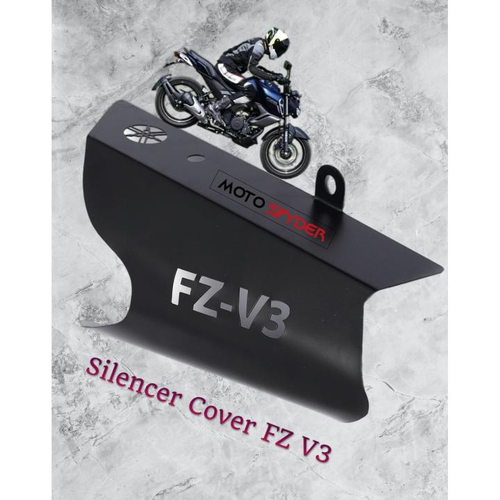 Yamaha FZ V3 Silencer Cover Metal Black Premium | Daraz.com.bd