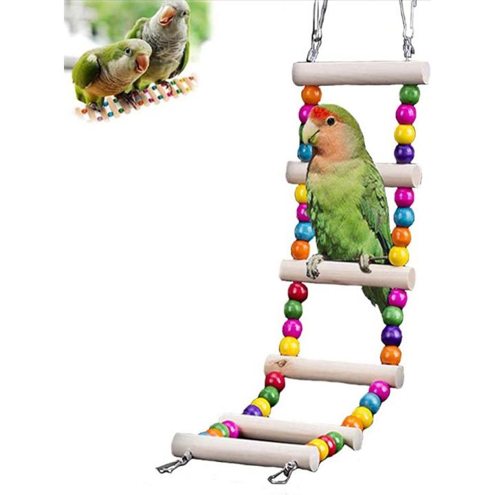 1 Feet Long Wooden Bird ladder toy & cradle fun cage toy for bird ...