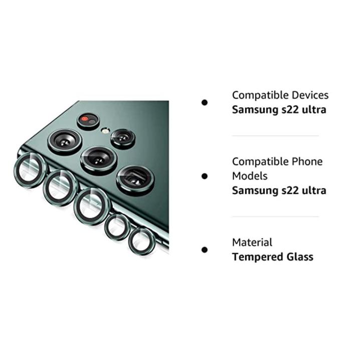 For Samsung Galaxy S22 Ultra 5G 5PCS Camera Lens Protector Rings ...
