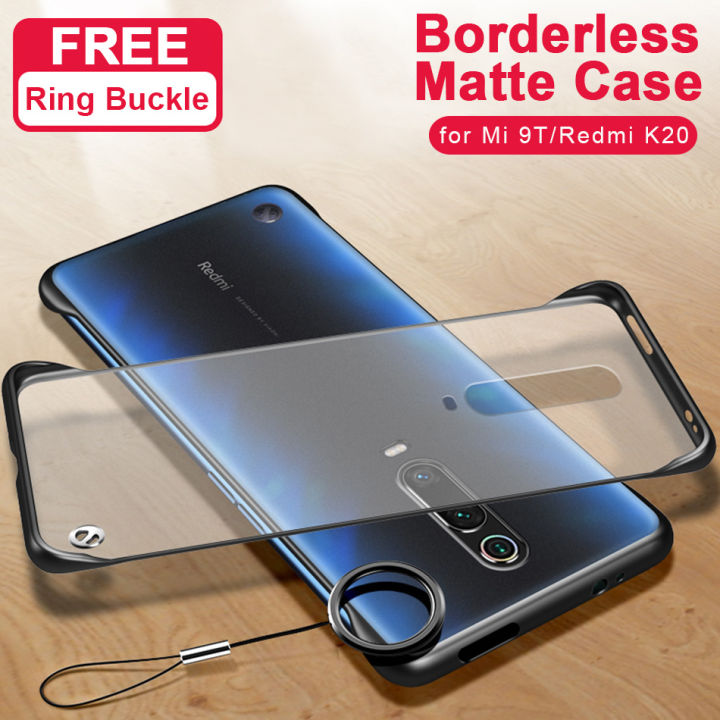 Mi 9T Case Frameless Ring Transparent slim Shockproof Bumper Back Cover ...
