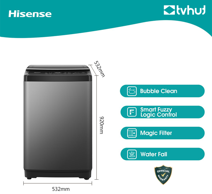 Hisense WTJA801T 8 kg Top Load Washing Machine With Official Warranty ...