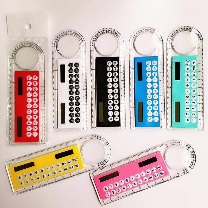 Multifunction Solar Mini 3 In 1 Rulers Calculator Magnifier ...