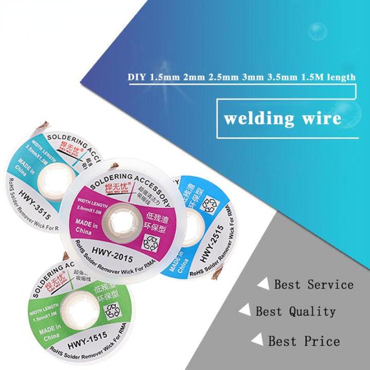 DIY 1.5mm 2mm 2.5mm 3mm 3.5mm 1.5M Length Desoldering Braid Welding ...
