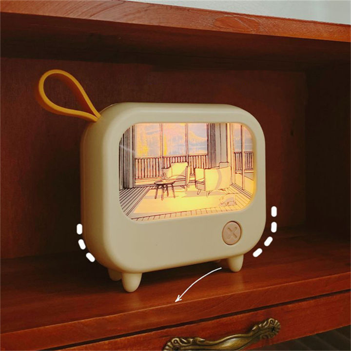 GC LED Night Light Cute TV Painting Design Learning Table Lamp USB ...