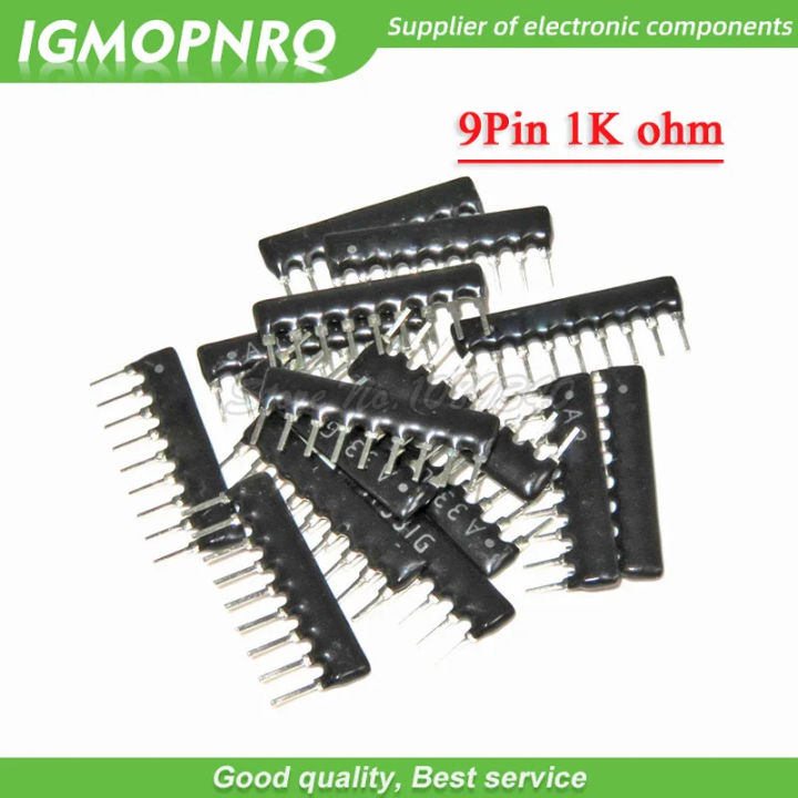 10pcs A102G DIP exclusion 9pin 1K ohm A102 102 9A102J 9A102G 9A102 A102J Network Resistor array ...