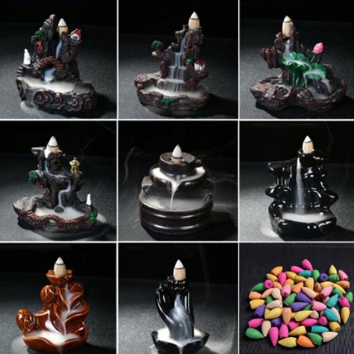 Waterfall Incense Burner Backflow Ceramic Incense Holder Fountain ...
