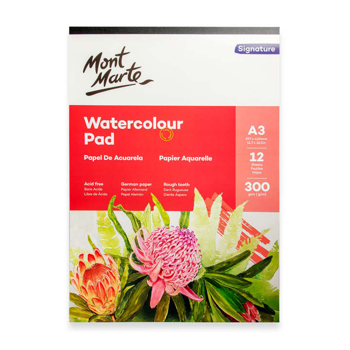 Mont Marte Watercolor Pad German Paper A3 300gsm 12 sheet | Daraz.com.bd