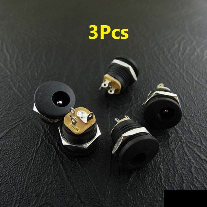 3Pcs- DC022 ROUND Panel Mount Female 2.1mm 3 Pin 5.5×2.1mm 5V 12V 24V ...