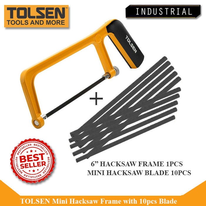 TOLSEN Mini 6" Hacksaw Frame With 10pcs Blade set Model 30051-30060 ...