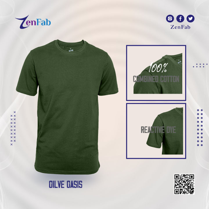 ZenFab Premium Mens Solid Color T-shirt (Half Sleeve)-Olive Oasis | Daraz.com.bd